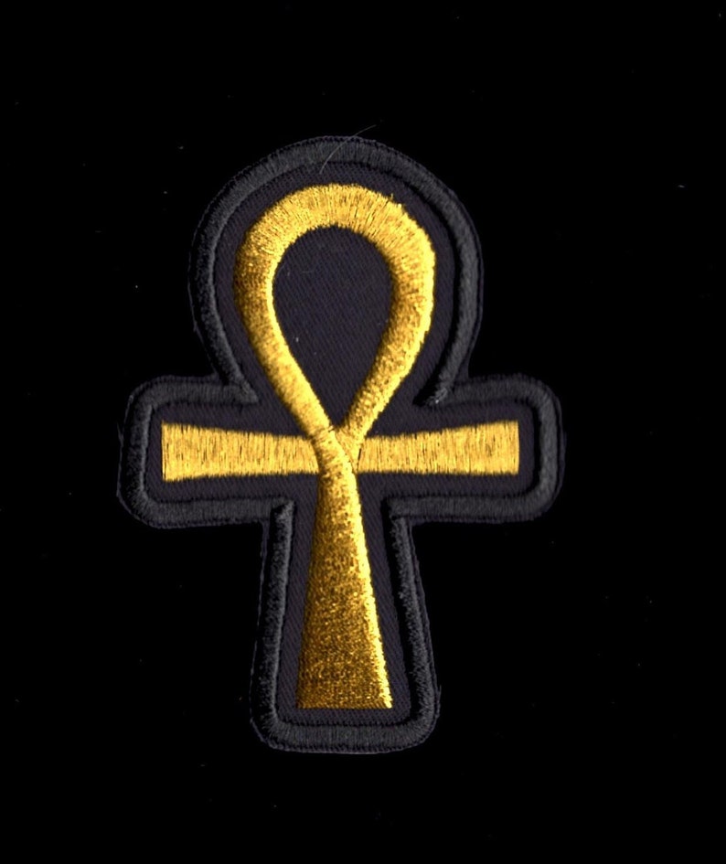 Ankh Patch Lot of 8, Iron on Embroidered Gold Egyptian Symbol - Etsy