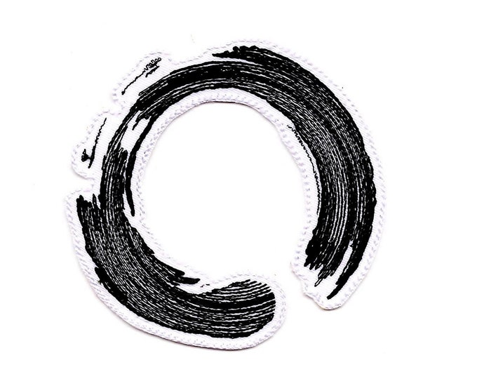 Imperfect Circle Patch Embroidered Iron on Enso Circle Buddhist Crest ...