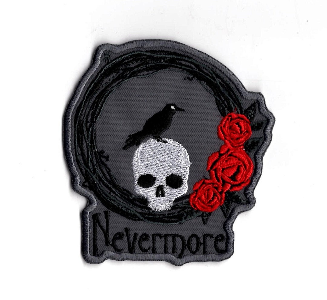 Nevermore Raven Skull Patch Embroidered Iron on Story Tale Fabric Patch - Etsy