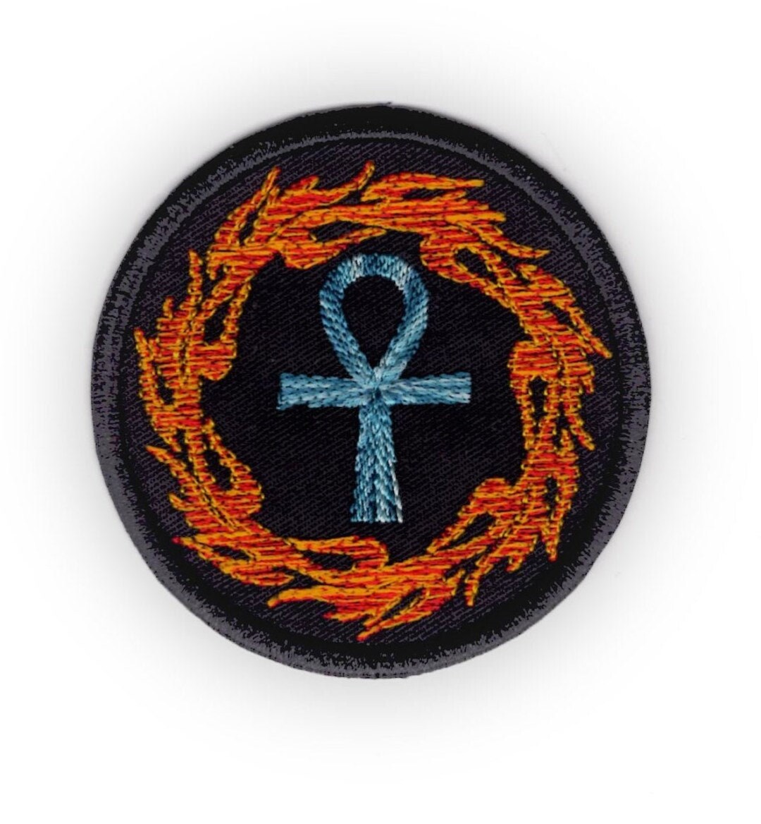 Ankh Patch Embroidered Iron on Everlasting Life Symbol Egyptian Style ...