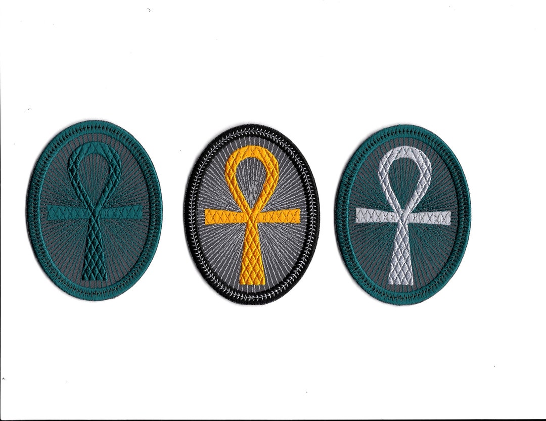 Ankh Cross Patch Embroidered Iron on Egyptian Eternal Life Cross Symbol ...
