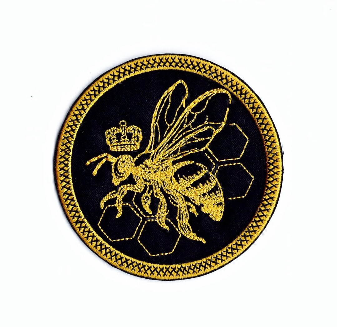 Queen Bee Iron on Patch Embroidered Fabric Save the Honey Bees Hive ...