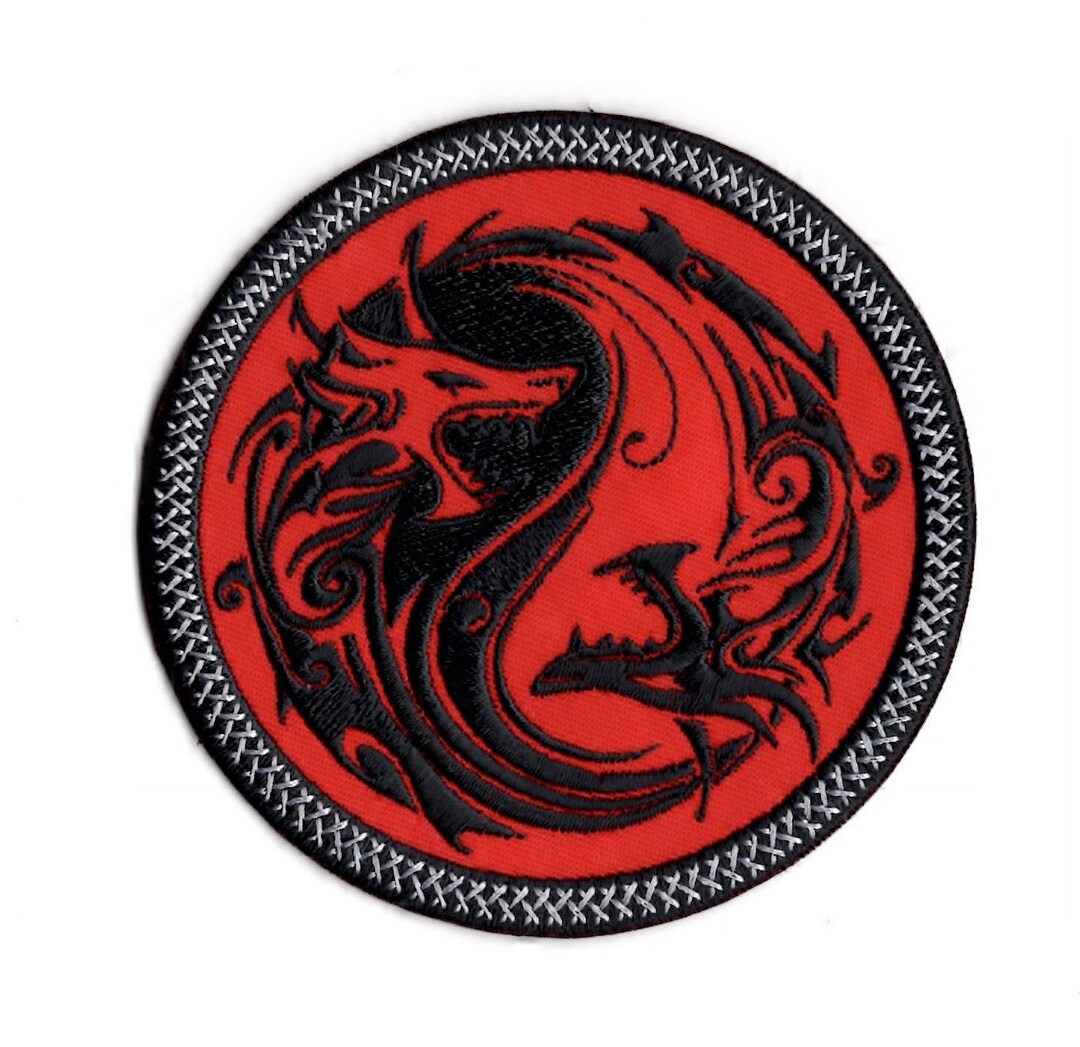 Yin Yang Dragons Patch Embroidered Iron on Patch Martial Arts Dragons ...