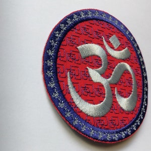 OHM Patch Embroidered Iron on Chakra Namaste Symbol Patch Fabric ...