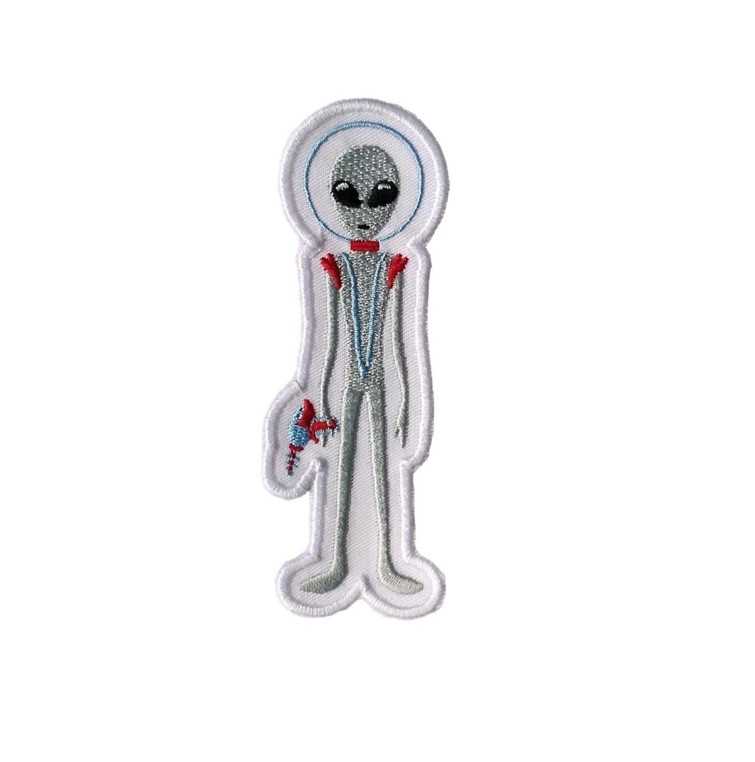 Gray Alien Patch Embroidered Alien Iron on Patch by Balkisboutique! - Etsy