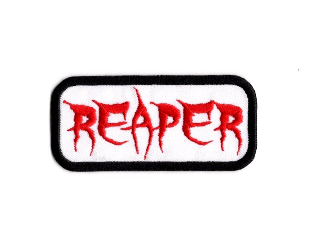 Reaper Word Patch Embroidered Iron on Fabric Biker Skull Patch - Etsy