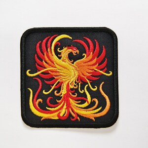 Fire Phoenix Patch Embroidered Iron on Fabric Dire Phoenix Patch by ...