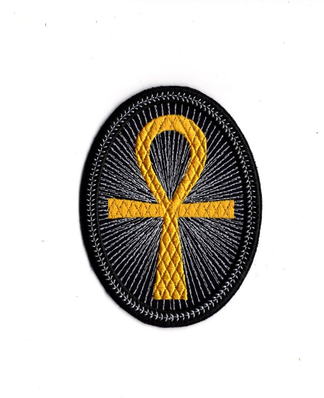 Ankh Cross Patch: Embroidered Iron-on Fabric Badge - Etsy