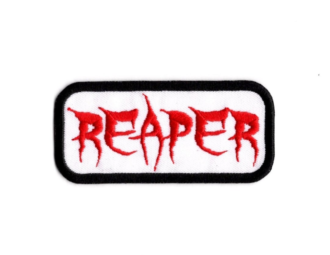 Reaper Word Patch Embroidered Iron on Fabric Biker Skull Patch - Etsy