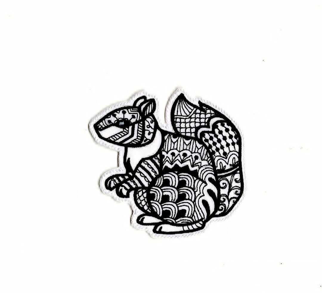 Squirrel Patch Embroidered Fabric Iron on Squirrel Applique Patch - Etsy