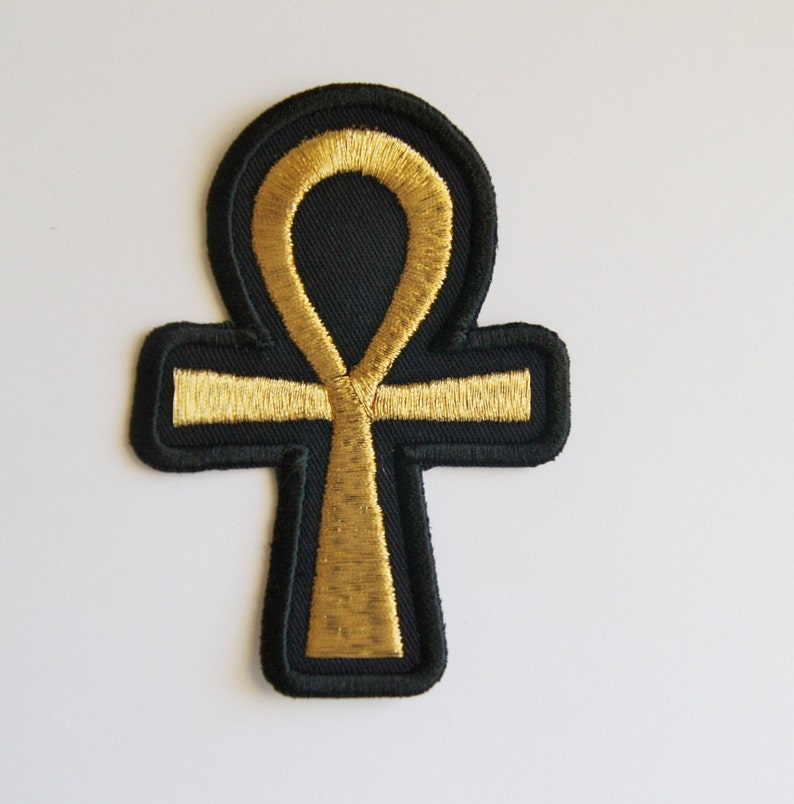 Ankh Patch Lot of 8, Iron on Embroidered Gold Egyptian Symbol - Etsy
