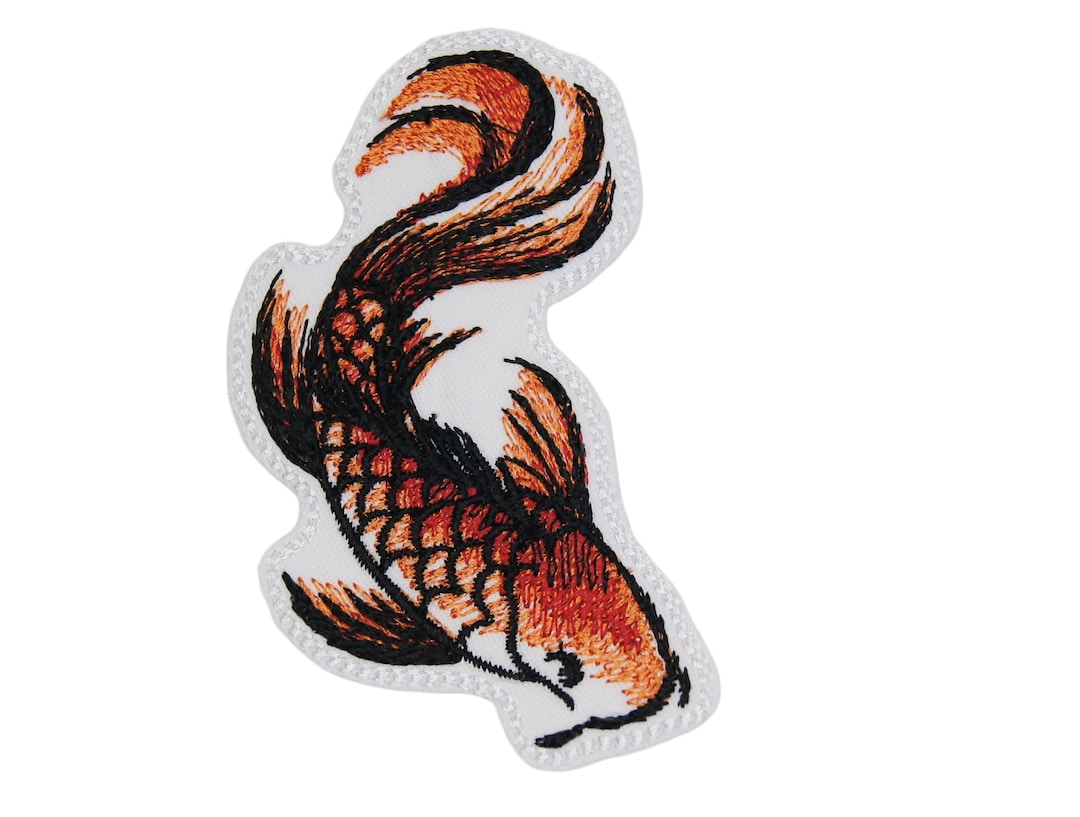 Japanese Koi Fish Embroidered Patch Japanese Culture- Iron on Patch by ...