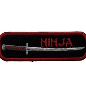 Ninja Katana Sword Iron on Patch Embroidered Fabric Martial Arts Sword ...