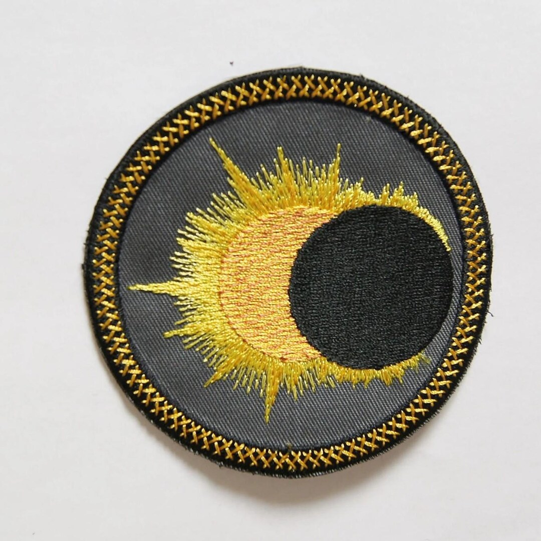 Solar Eclipse Embroidered Patch – Celestial Badge, Iron on Astronomy ...