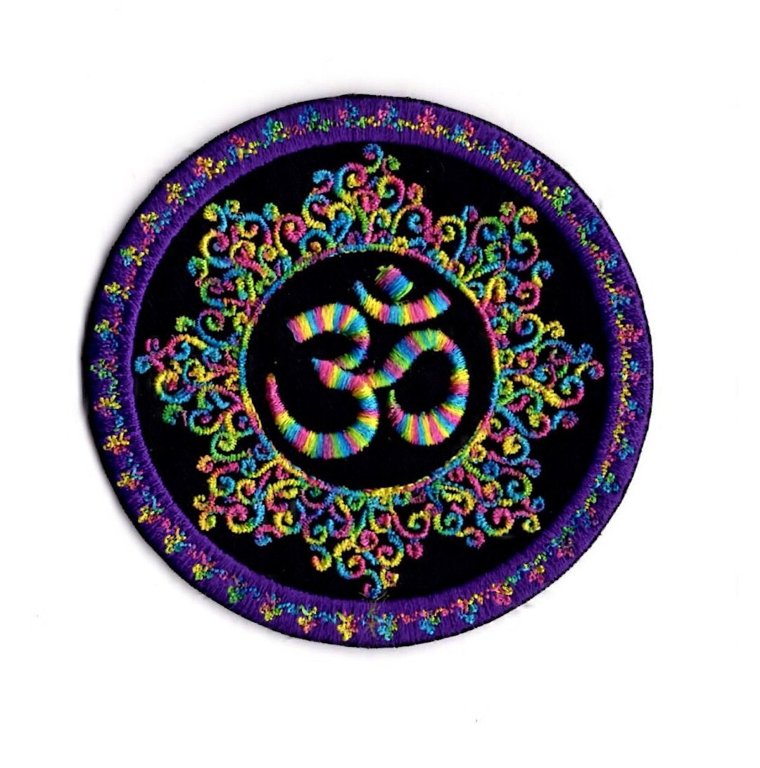 OHM Patch Embroidered Iron on Patch Art Patch Namaste Buddha Meditation ...