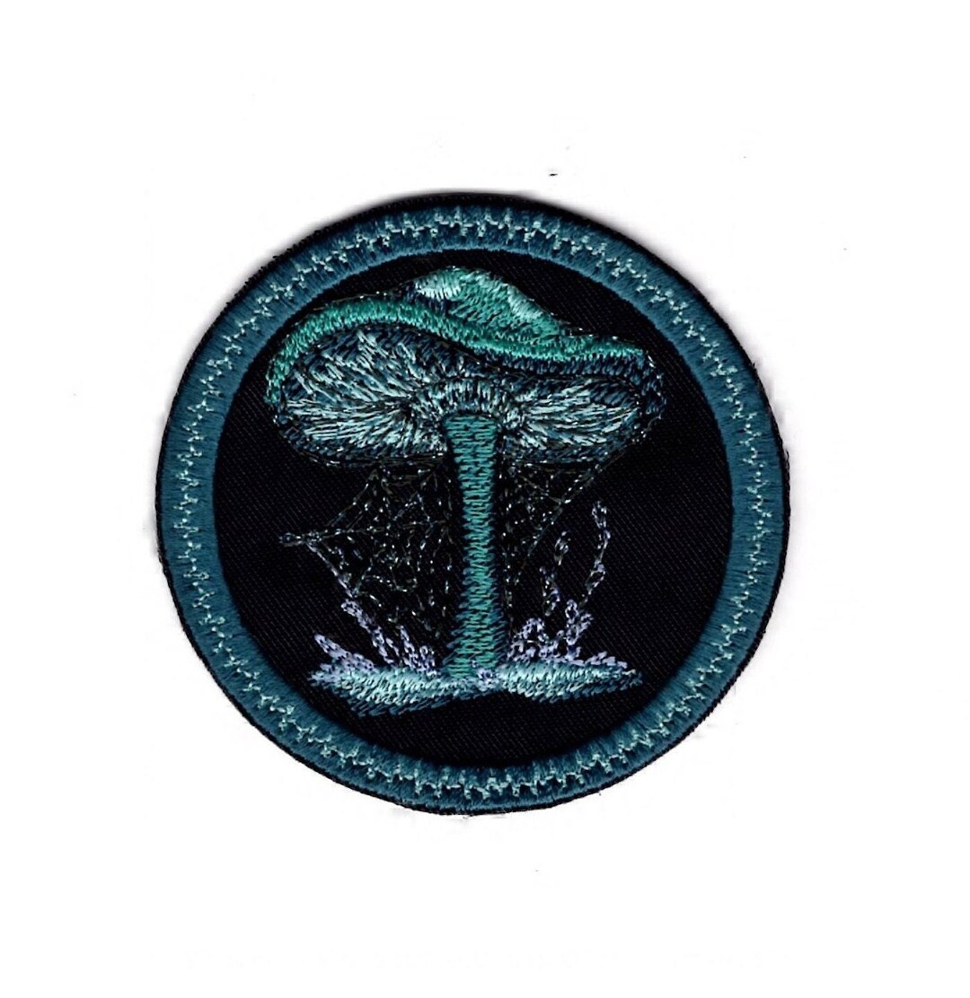 Magic Mushroom Patch Embroidered Iron-on Fabric Patch With Sparkle ...