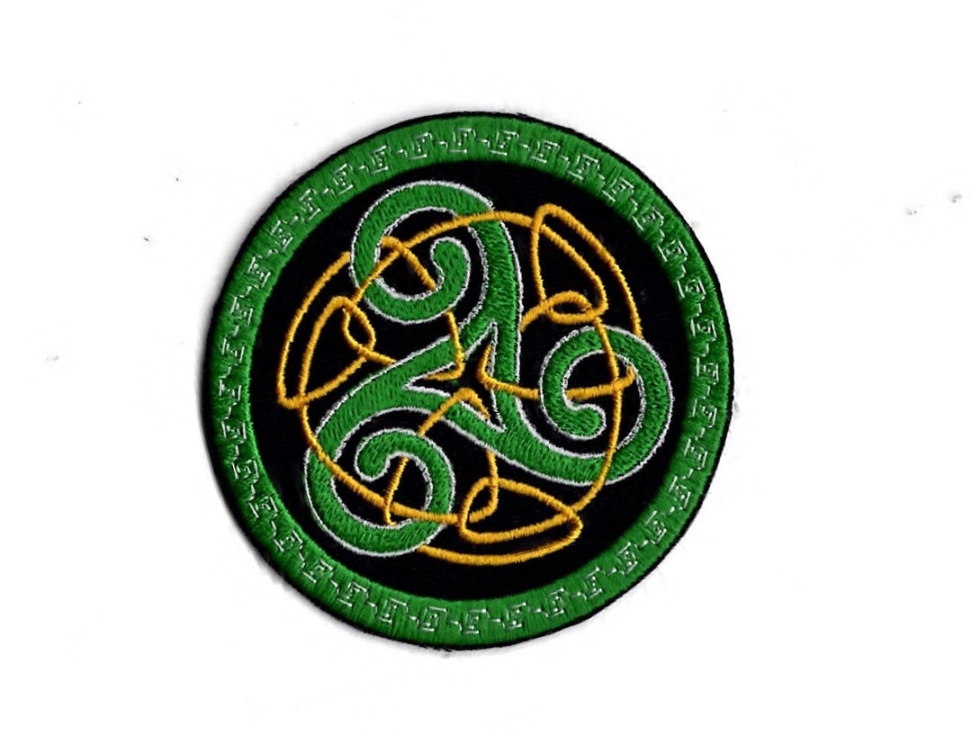 Celtic Triskele Spiral Patch Embroidered Iron on Irish Celtic Fabric Patch by Balkisboutique! - Etsy