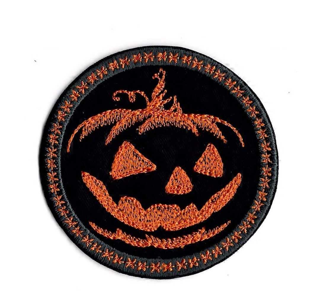 Scary Pumpkin Embroidered Iron on Patch Halloween Patch - Etsy
