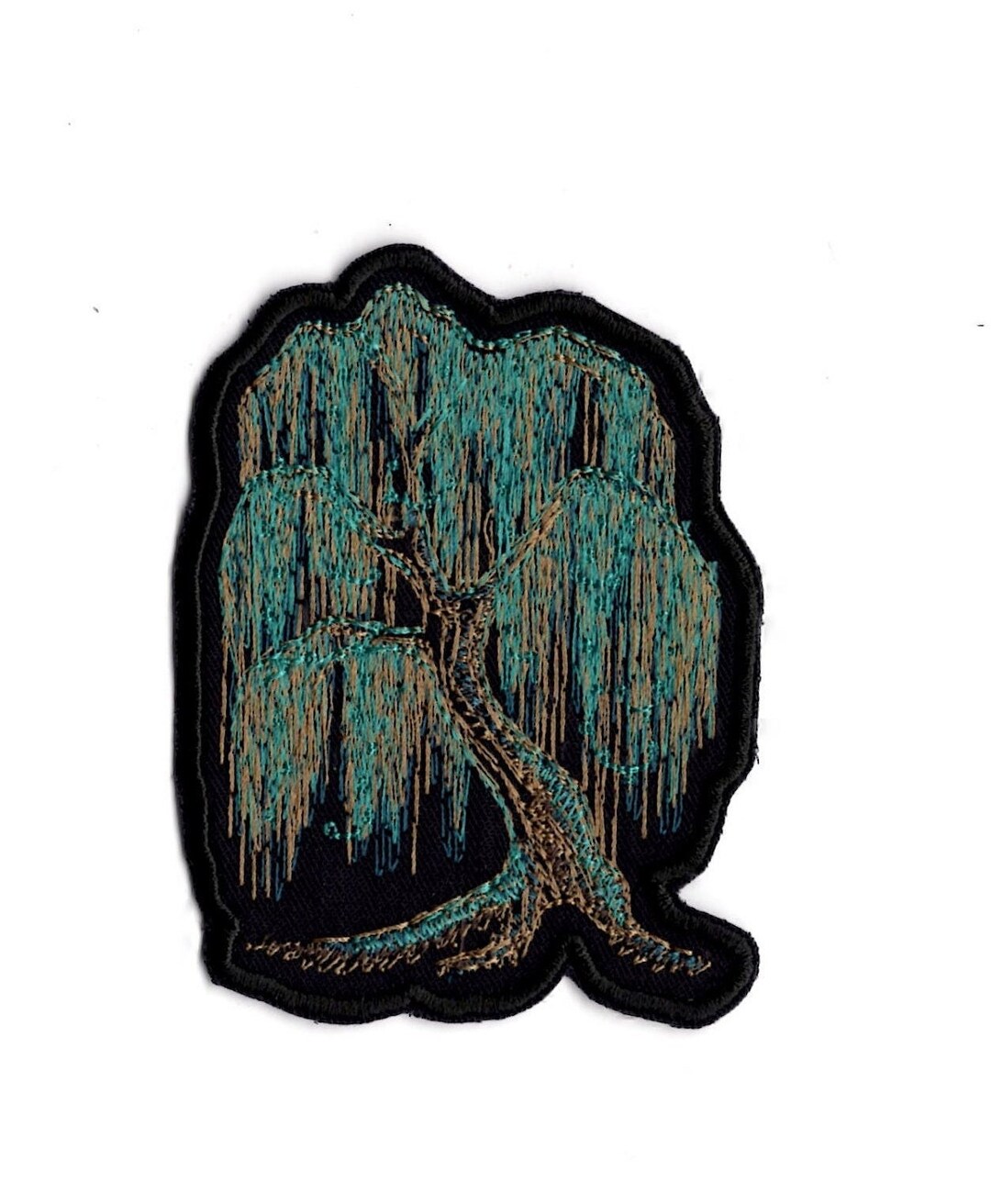 Weeping Willow Iron on Tree Patch Embroidered Fabric Applique Patch by ...