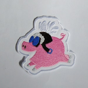 Flying Pig With Red Superhero Cape Embroidered Iron-on Patch - Etsy