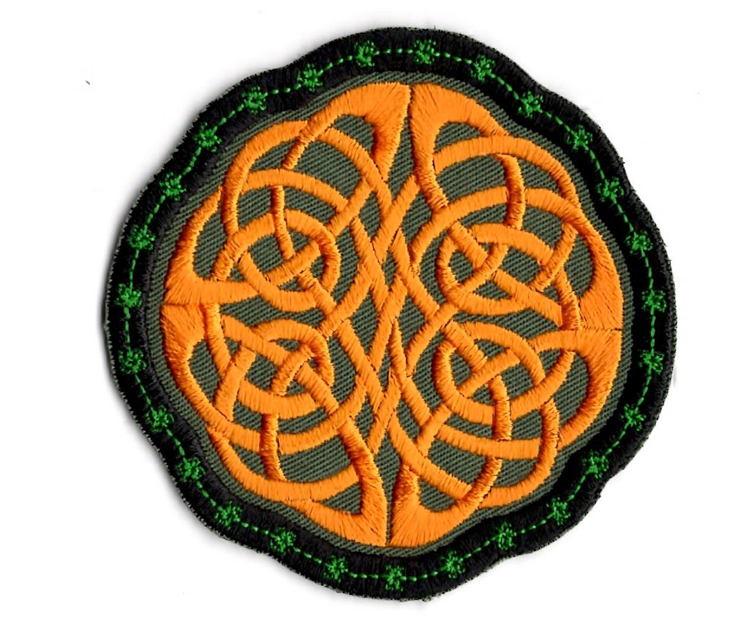 Celtic Knot Patch Embroidered Iron on Fabric Irish Knot - Etsy