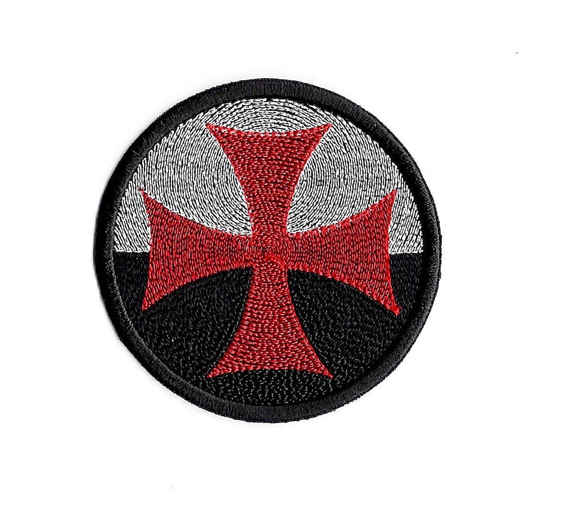 Knights Templar Battle Flag Patch - Embroidered Iron-on Fabric Templar ...