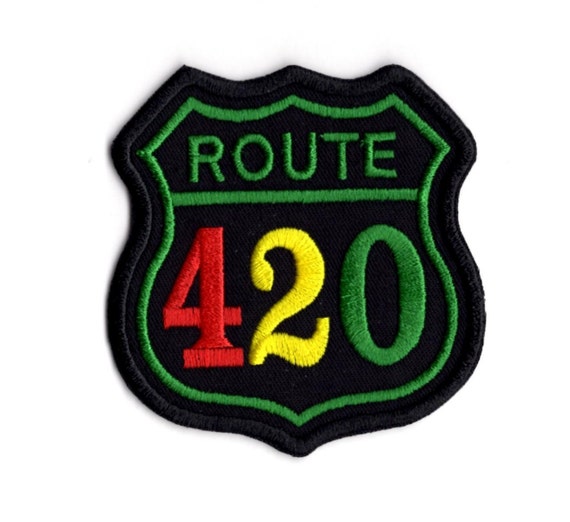 ROUTE 420 Patch by Balkisboutique Embroidered Iron on RASTA - Etsy Israel