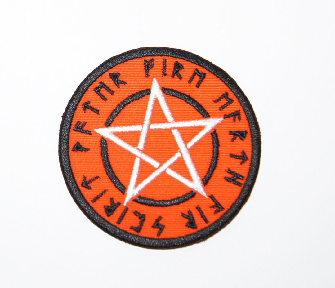Pentagram Patch Embroidered Iron on Fabric Wicca Star With Protection Runes Magic Patch - Etsy UK