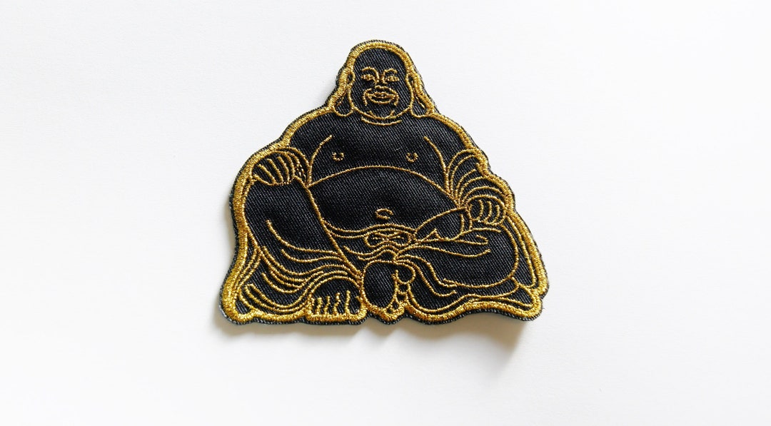 The Buddha Patch Embroidered With Gold Color Metallic Thread Buddhism ...