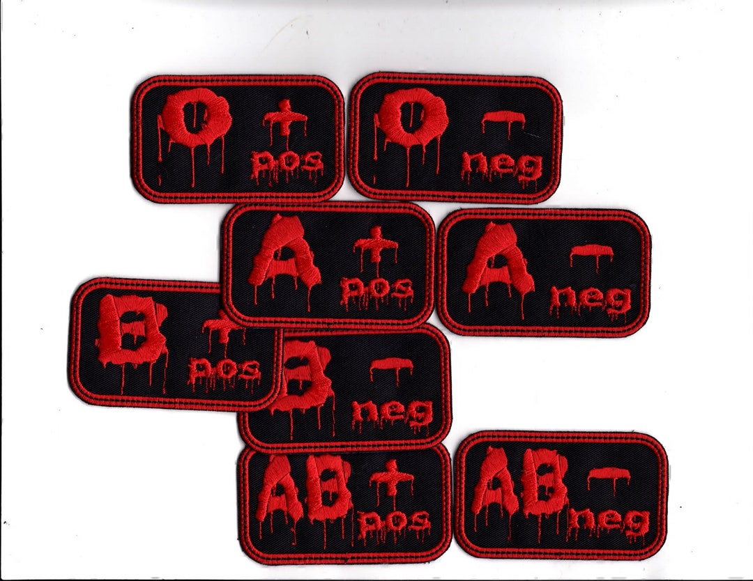 Blood Type Patch by Groovypatch! Embroidered Iron on Blood Type ...