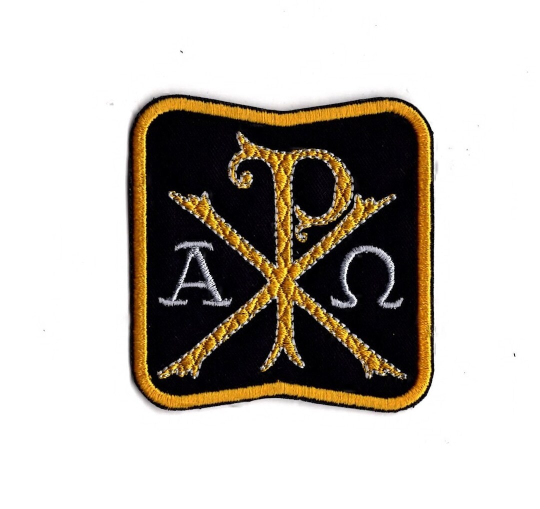 Alpha & Omega Patch Embroidered Iron on Christian God Symbolism Fabric ...