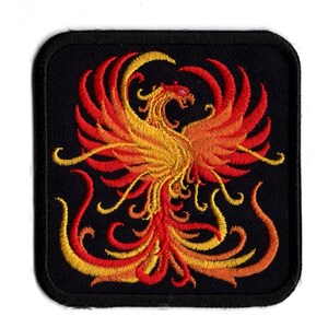 Fire Phoenix Patch Embroidered Iron on Fabric Dire Phoenix Patch by ...