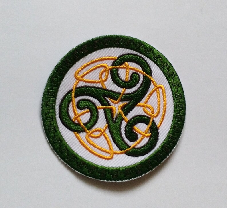 Irish Triskele Celtic Fabric Patch - Embroidered Iron-on Celtic Symbol ...