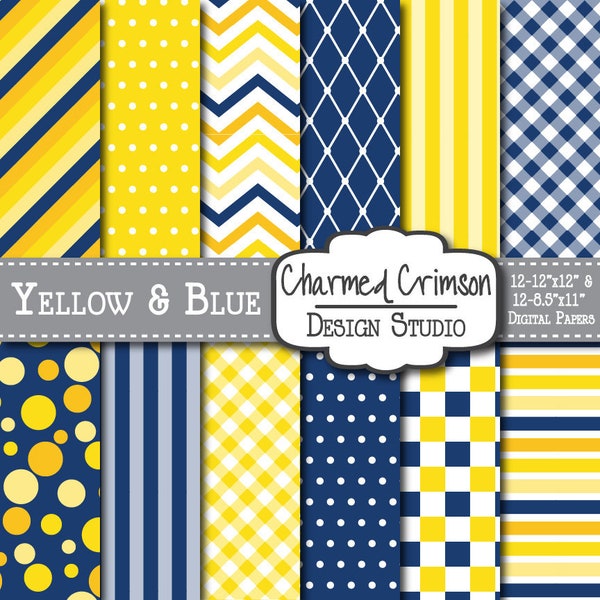 Blue Yellow Chevron - Etsy