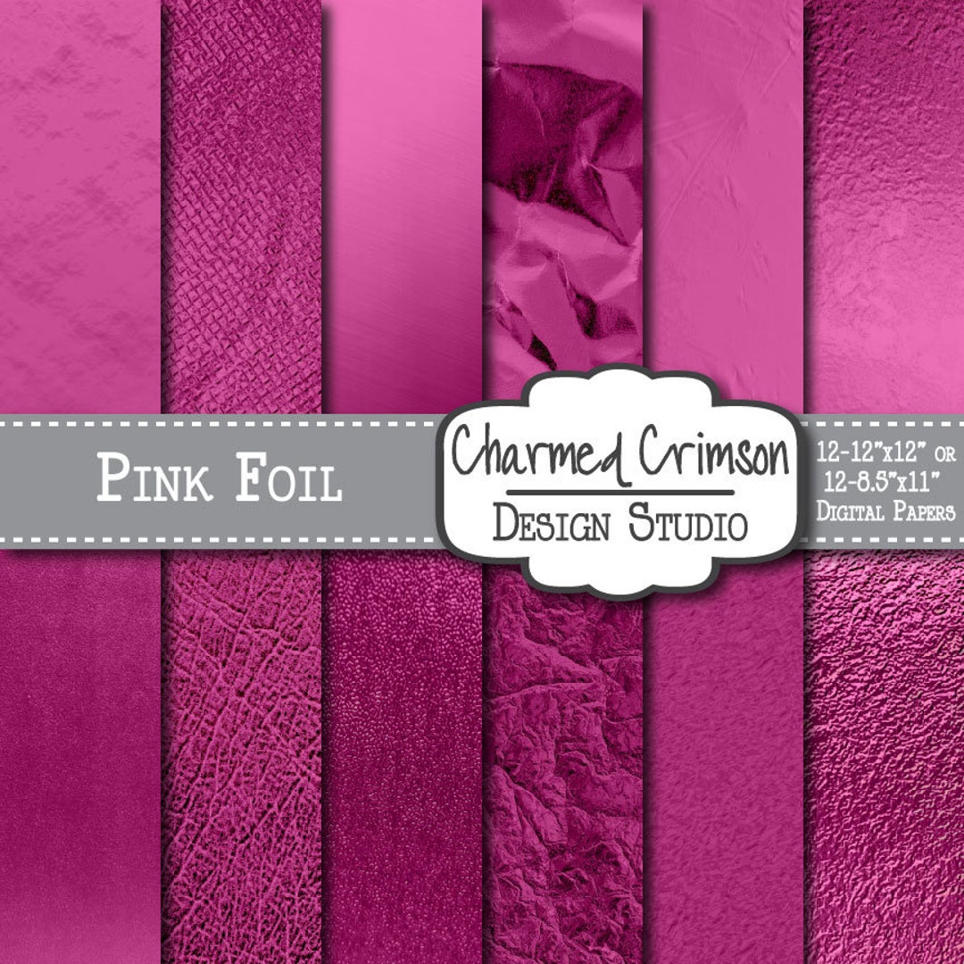 Pink Foil Textures, Pink Digital Paper, Pink Metallic Paper, Pink Foil ...