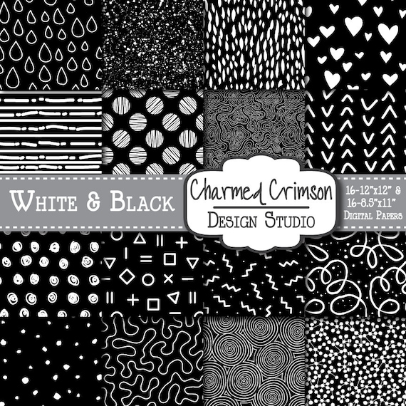 Doodle Digital Paper Black Doodles Black Pen Doodles | Etsy