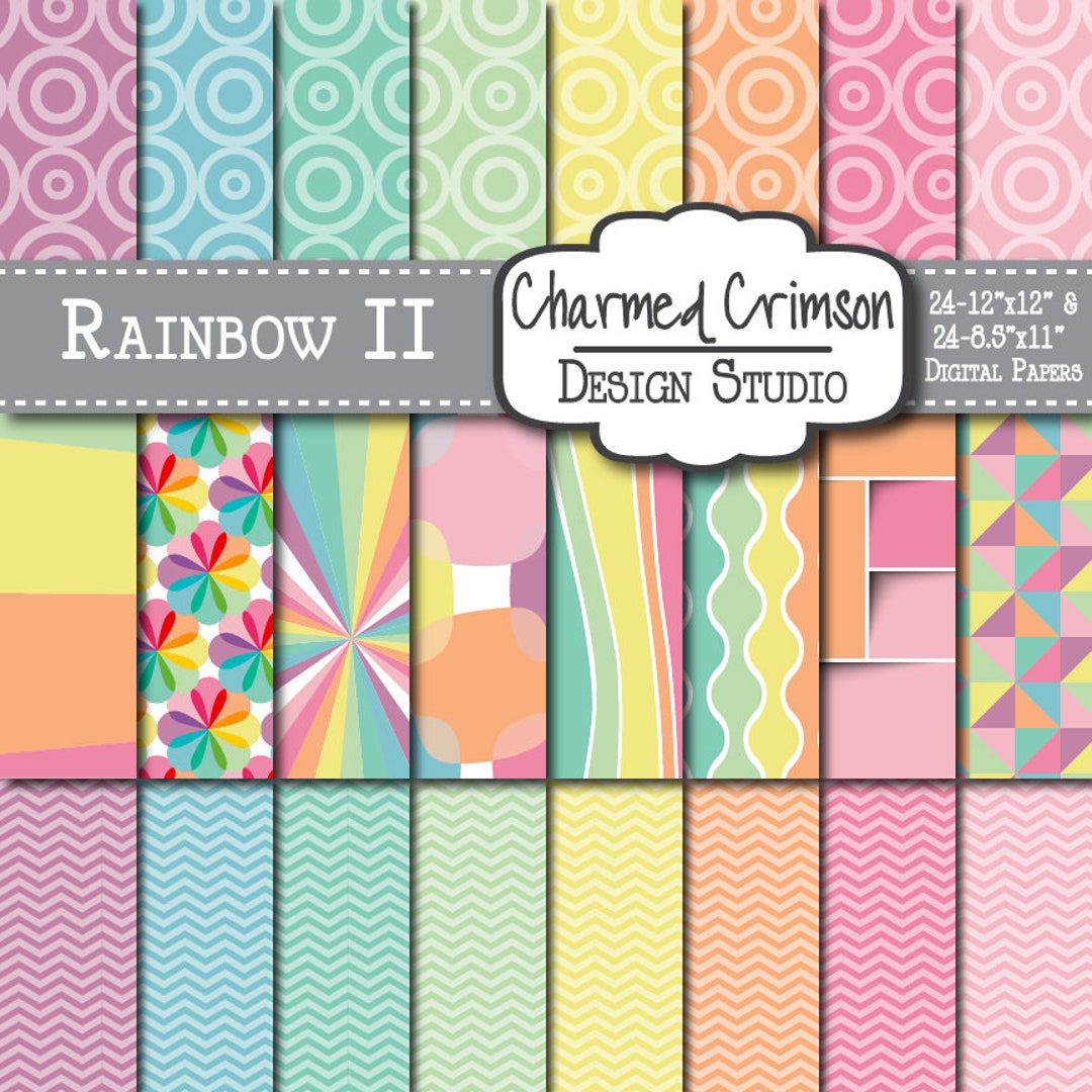 Rainbow Digital Paper, Rainbow Digital Paper, Digital Red, Purple Paper ...