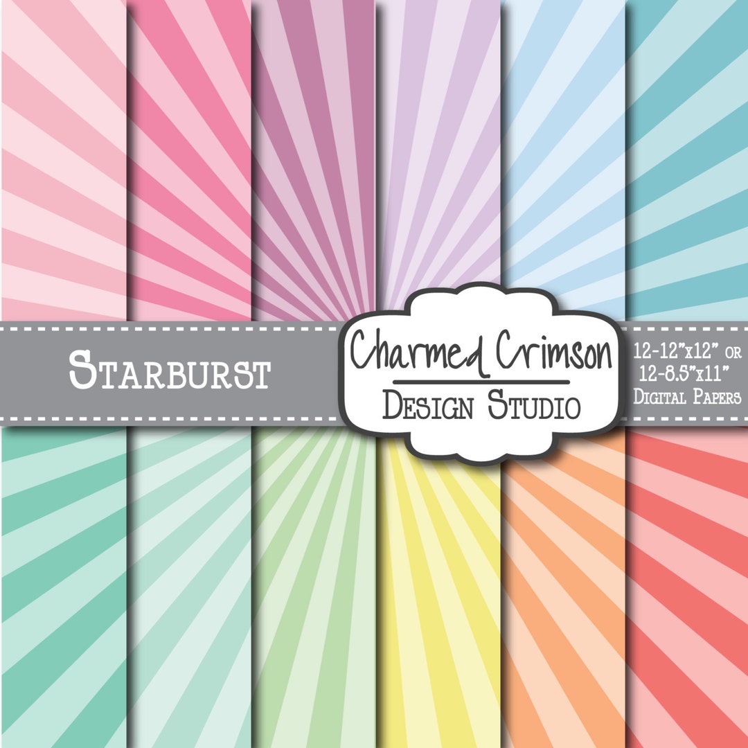 Pastel Starburst Paper Starburst Digital Paper Purple - Etsy
