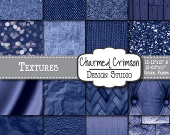 Navy Paper Pack Navy Blue Patterns Star Herringbone - Etsy