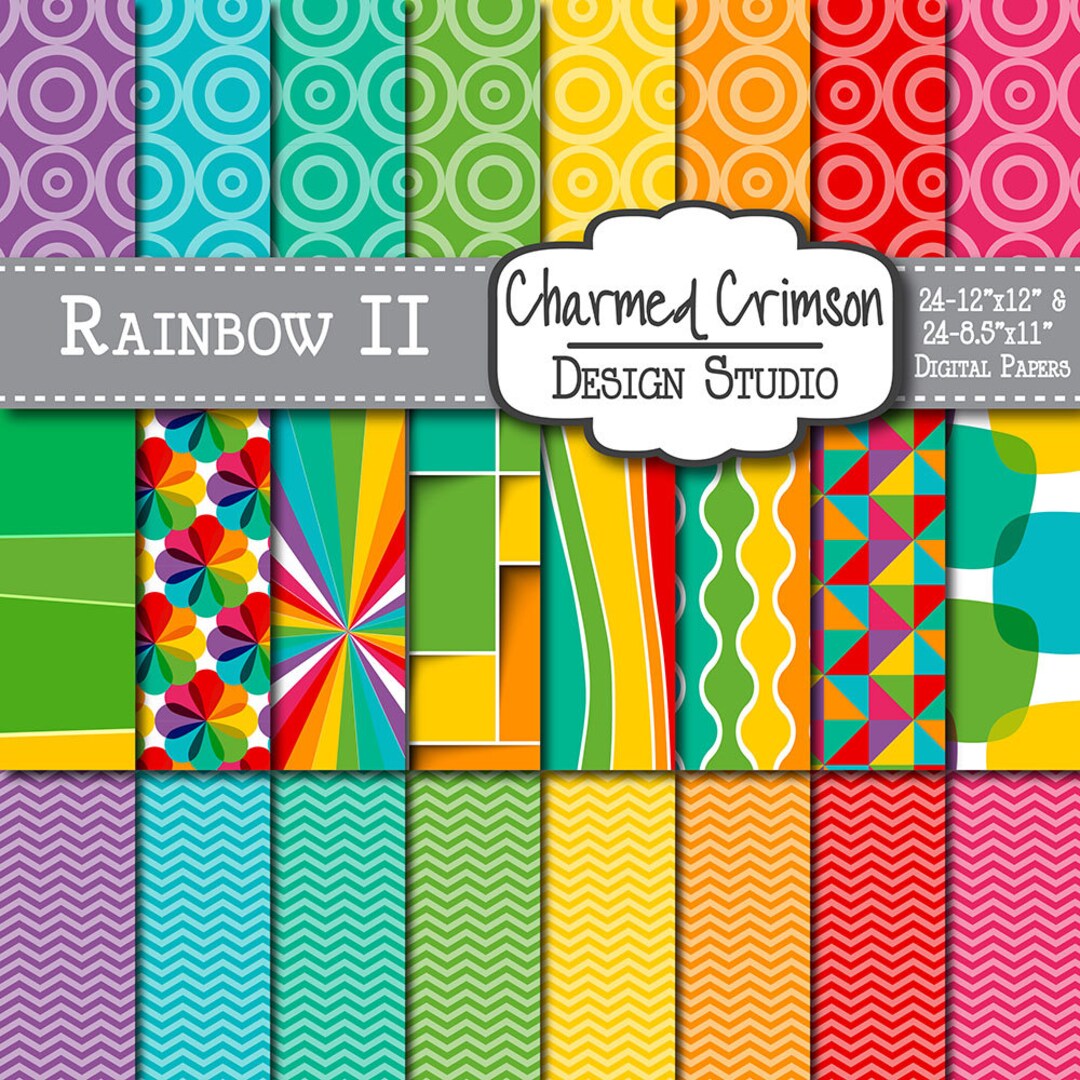 Rainbow Digital Paper, Rainbow Digital Paper, Digital Red, Purple Paper ...