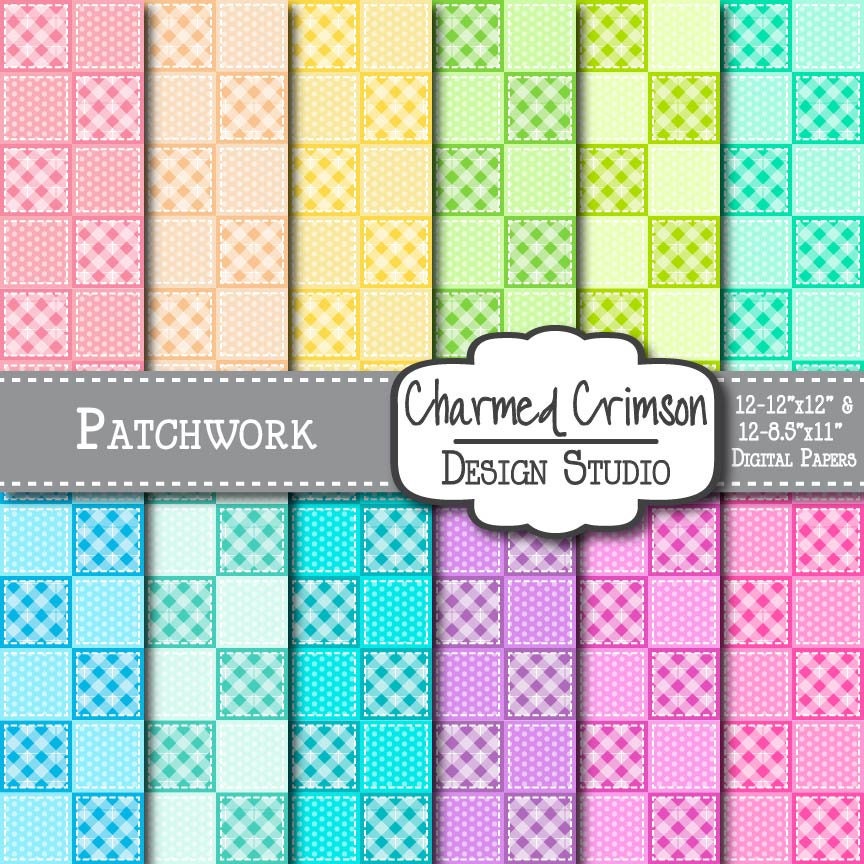 Patchwork Digital Paper Pink Digital Paper Quilt Digital - Etsy