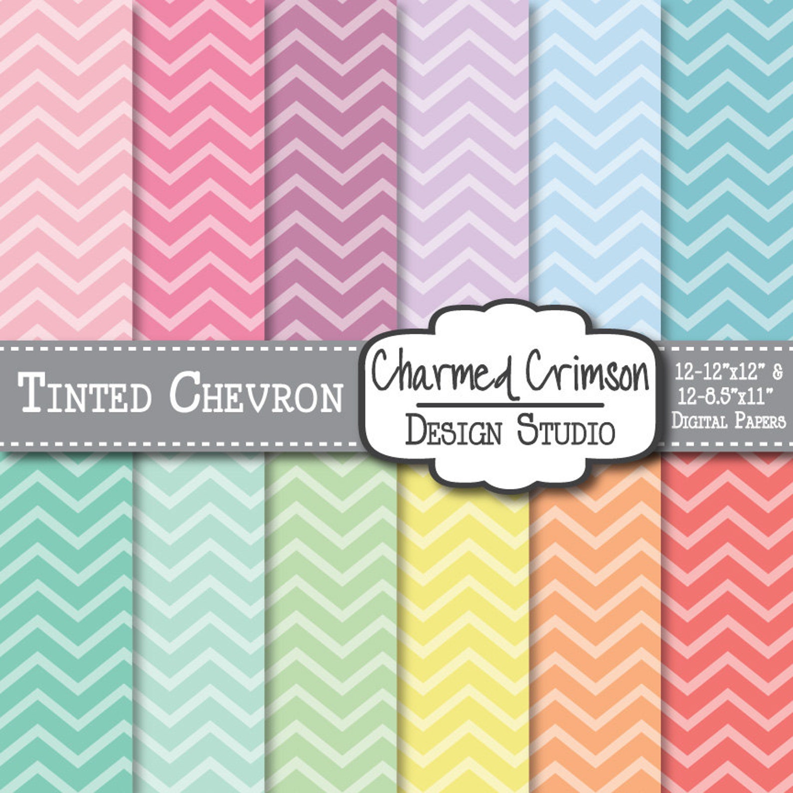 Pastel Digital Paper, Chevron Digital Paper, Digital Pattern, Wave ...
