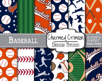 Coral and Navy Digital Paper Pack Digital Paper Commercial - Etsy