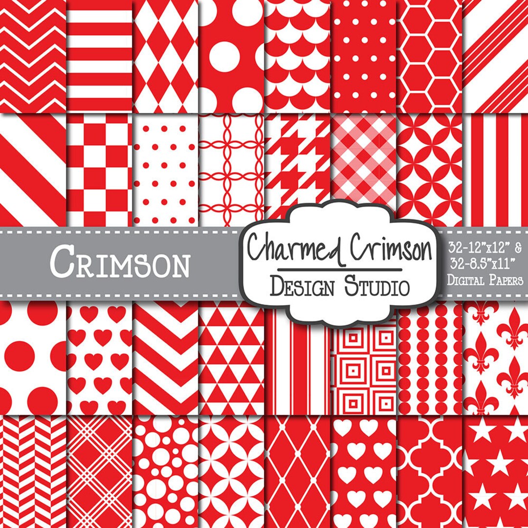 Crimson Digital Paper Red Digital Paper Red Digital Pattern - Etsy