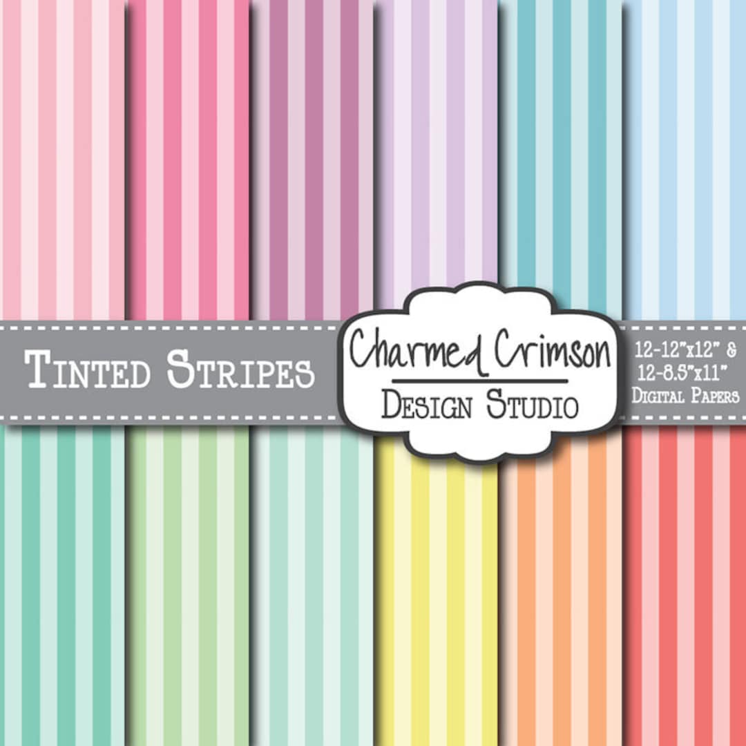 Pastel Digital Paper, Pink Digital Paper, Baby Digital Pattern, Stripe ...
