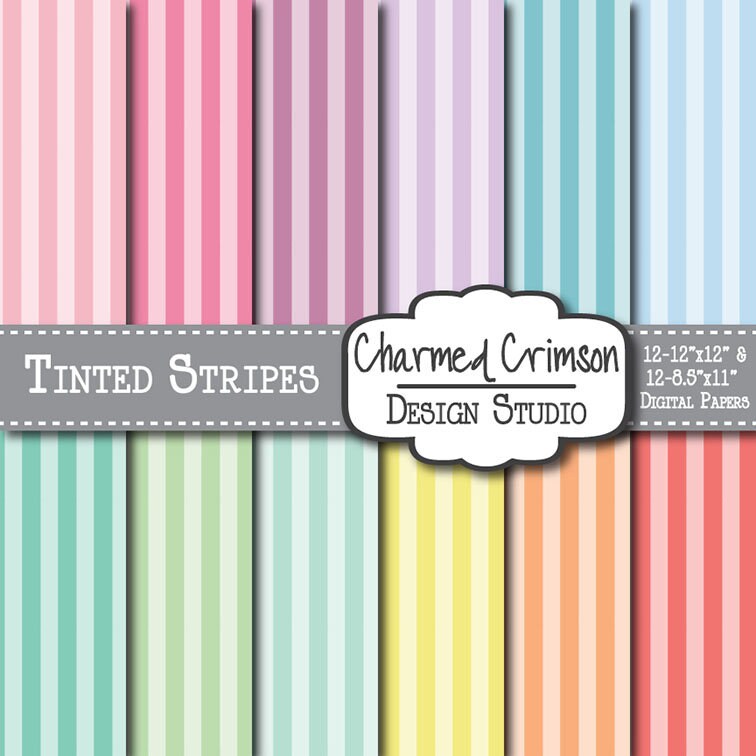 Pastel Digital Paper, Pink Digital Paper, Baby Digital Pattern, Stripe ...