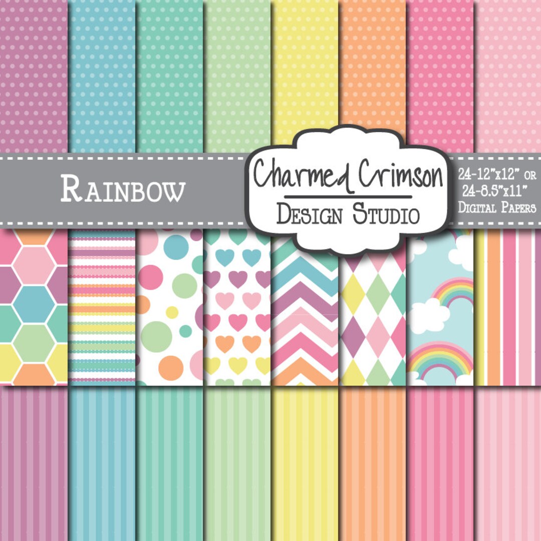 Rainbow Digital Paper, Rainbow Digital Paper, Digital Red, Purple Paper ...