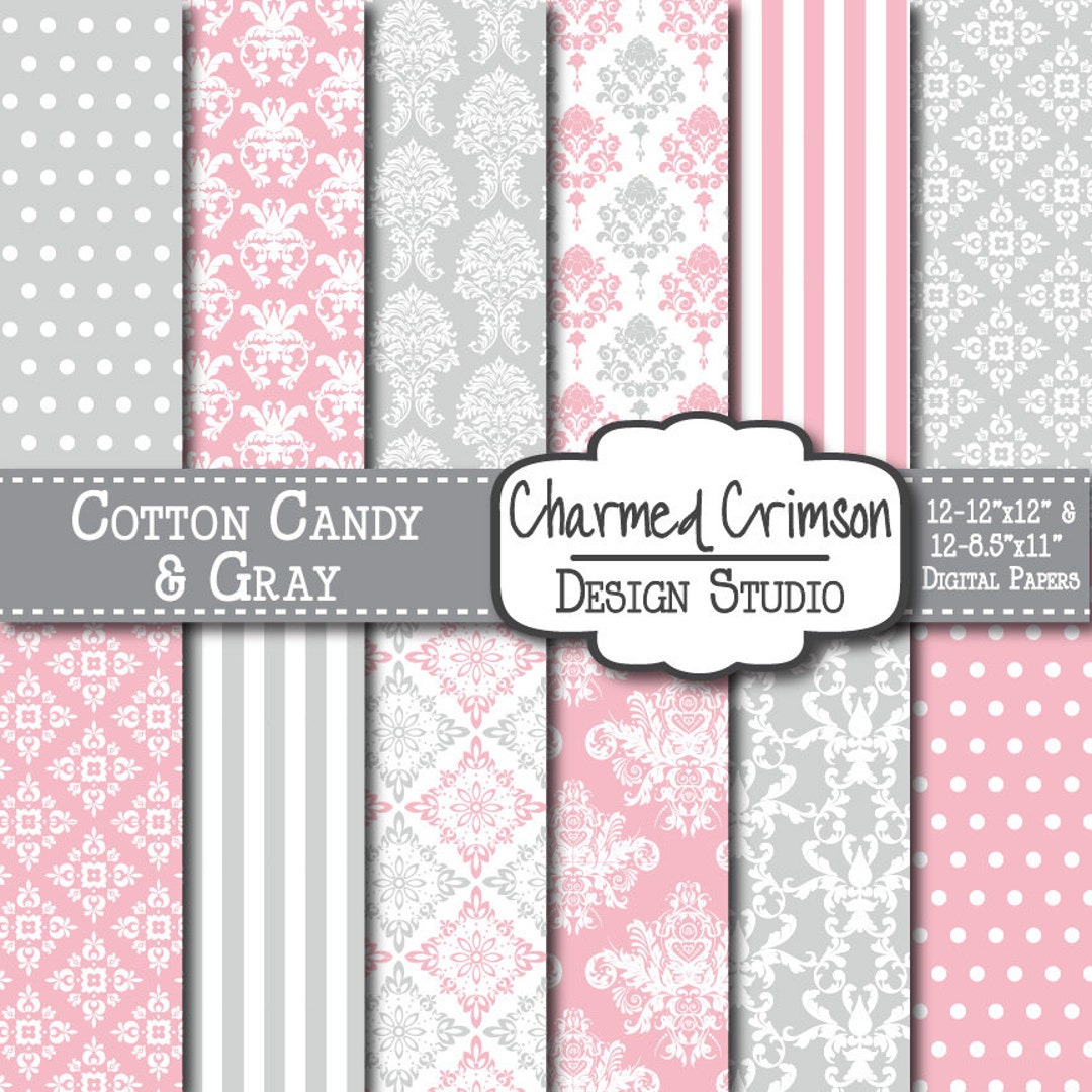Pink Digital Paper Damask Digital Paper Gray Pattern Pink - Etsy