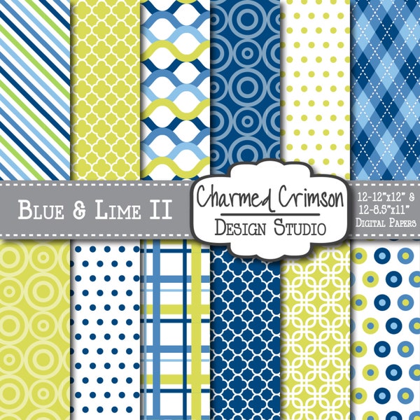 Lime Green and Blue - Etsy