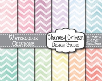 Teal & Gray Chevron Digital Paper Chevron Scrapbooking Paper - Etsy